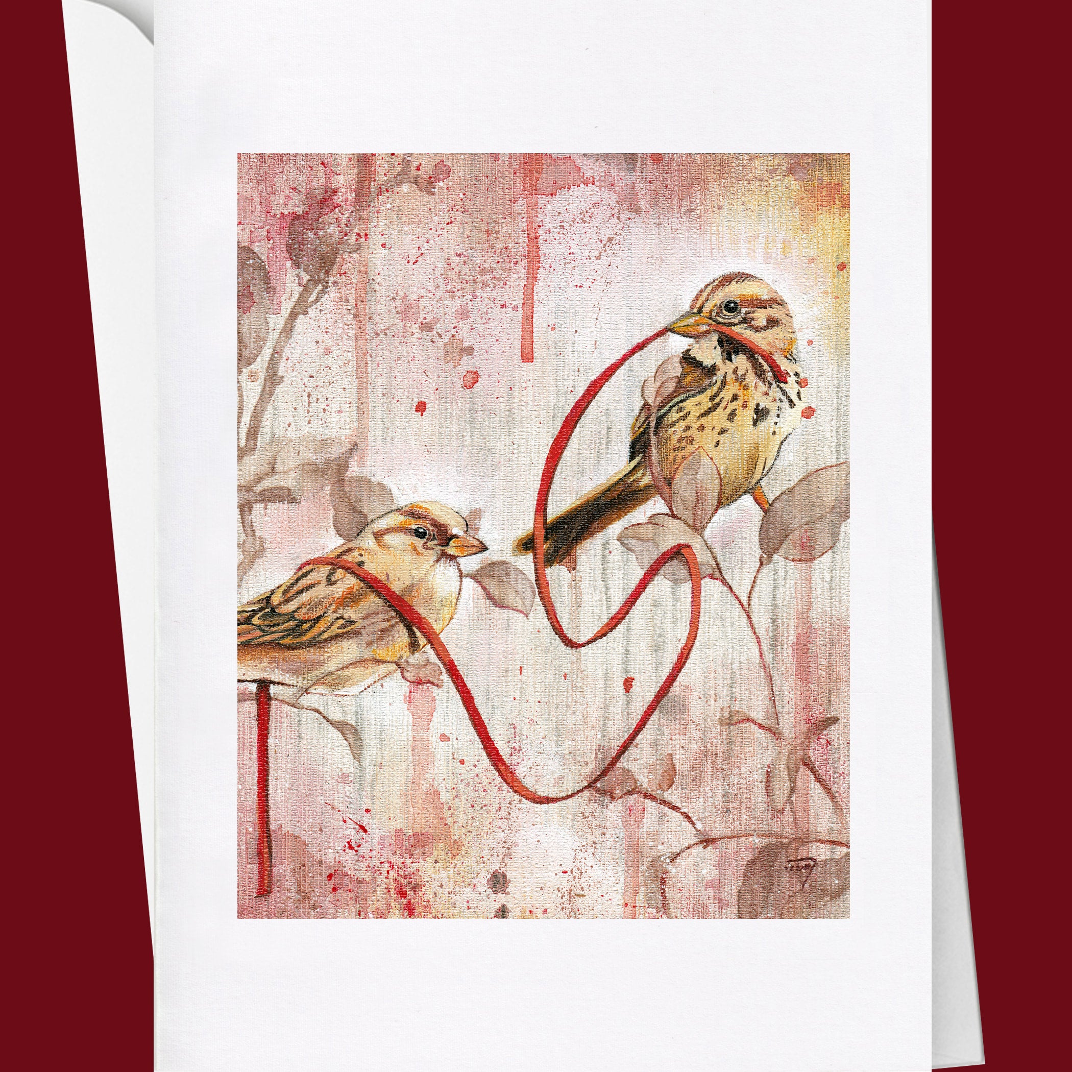 Drew Ferneyhough Entwined Sparrows Greeting Card | ENVISION GALLERY & GIFTS